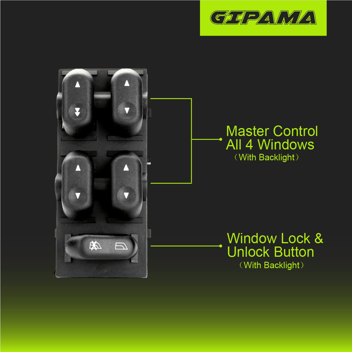 Gipama 901-339 Power Window Switch for Ford 2003-2008, Lincoln 2006-2008, Mercury 2003-2008(Driver Side)