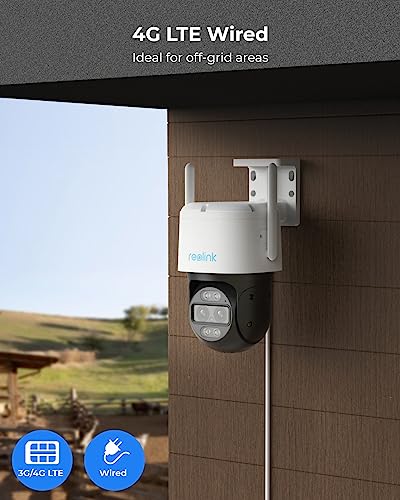 REOLINK Wired Cellular Security Camera Outdoor, 4G LTE Camera No WiFi Needed, 4MP PTZ, 6X Hybrid Zoom with Auto Tracking, Smart Detection, Plug-in for Nonstop Power, 24/7 Recording, TrackMix Wired LTE