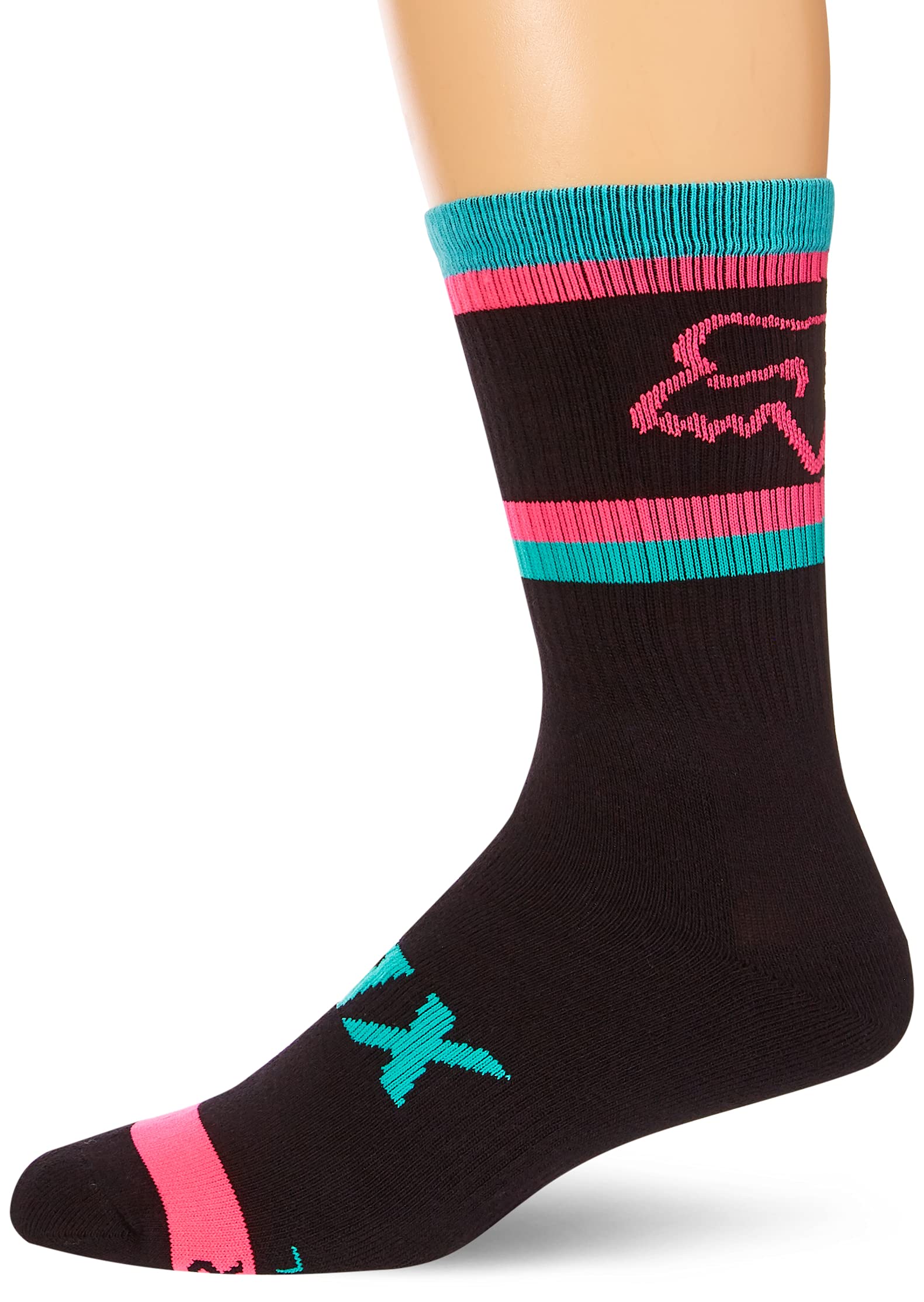 Fox Racing Men's Standard 8" Defend Sock, Black/Pink, L/XL