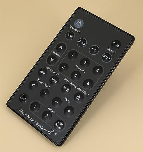 Replaced Remote Control Compatible with Bose Wave Music System I II III Wave Music Radio/CD AWRCC1 AWRCC2 AWRCC3 (Black)