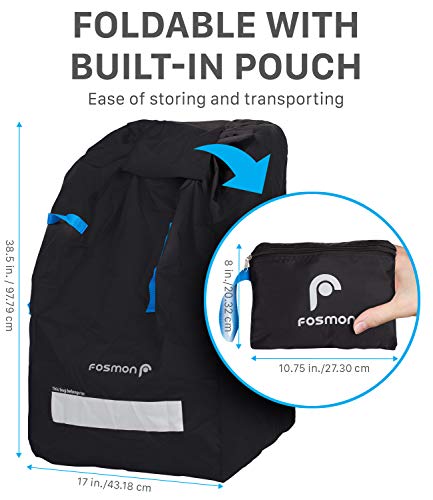 Fosmon Airplane Car Seat Travel Bag Adjustable Shoulder Strap Padded Nylon Backpack Style Universal Size