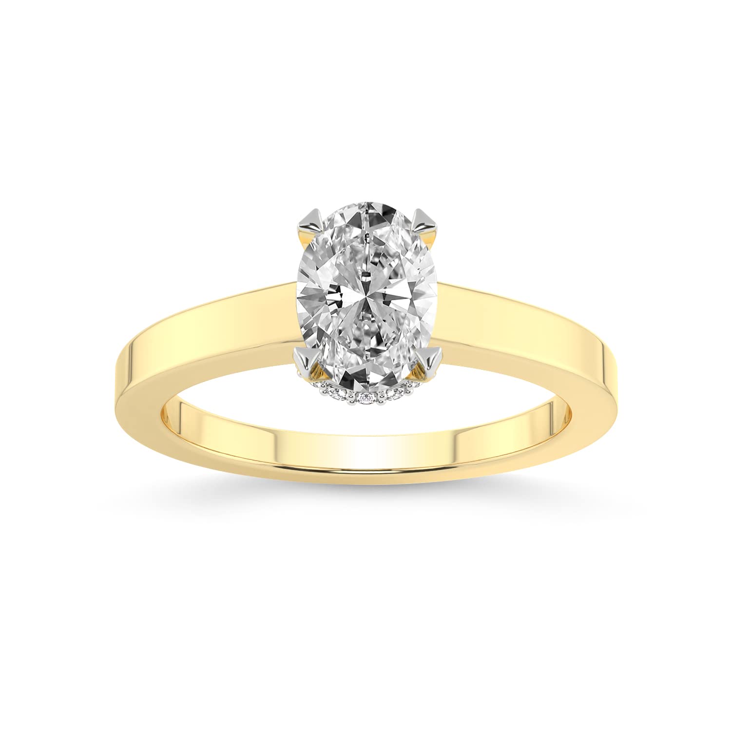 FRIENDLY DIAMONDS 1 Carat IGI Certified Oval Shape Lab Grown Diamond Ring | 14K Or 18K White, Yellow Or Rose Gold | Ember Solitaire Diamond Ring | FG-VS1-VS2 Quality