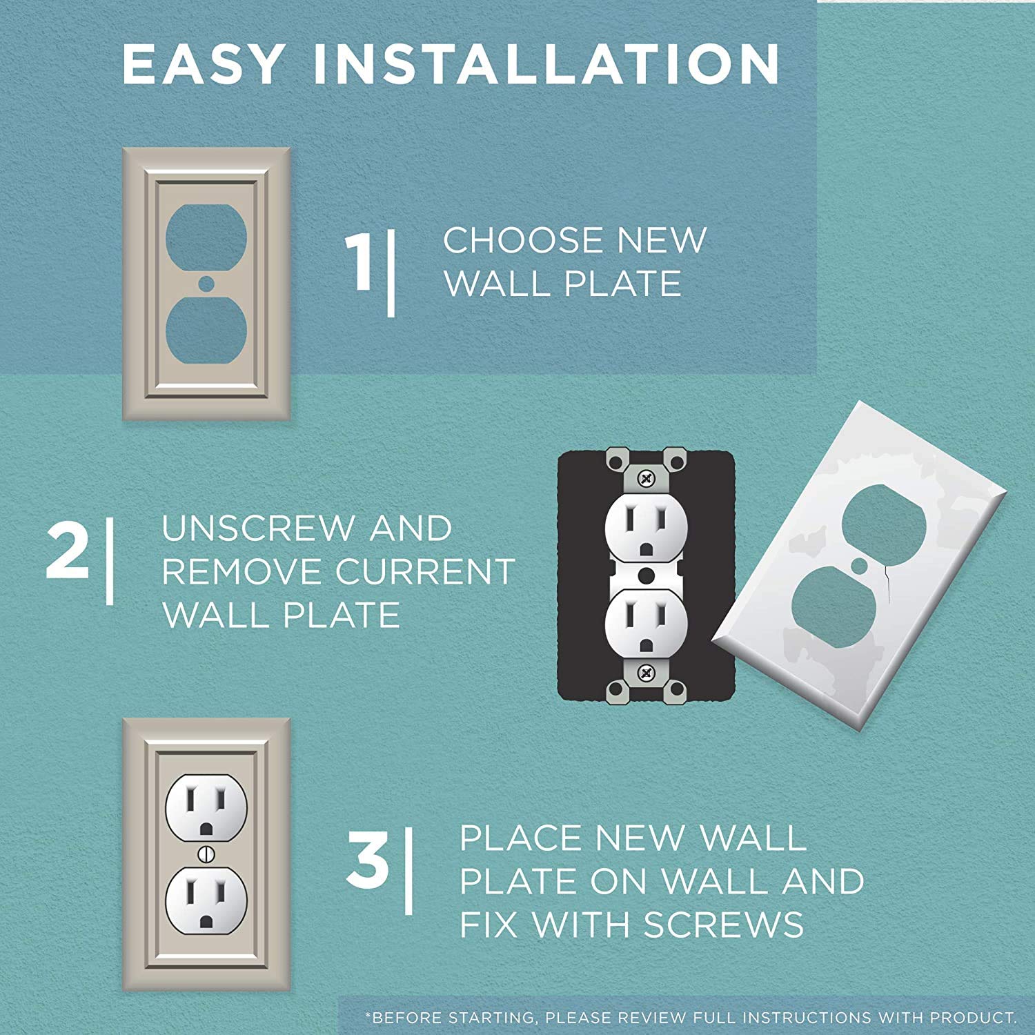 Franklin Brass Classic Architecture (1-Pack) Decorative Light Switch Covers Combination Pure White Switch/Toggle, Decorator/Rocker Cover Plate Combo | Wall Plate Outlet Cover Switch Plates W35246-PW-C