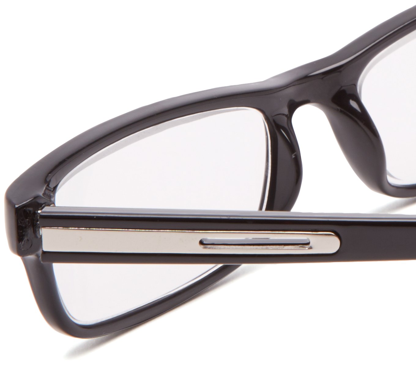 Foster Grant Mens Brandon Glasses Reading, Shiny Black/Transparent, 50 Mm US