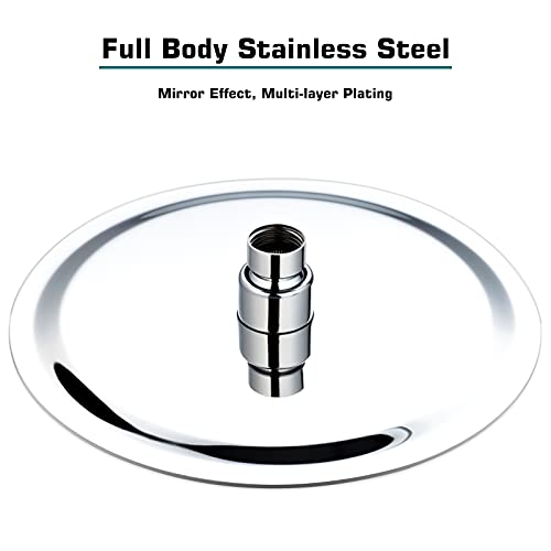 Welan Rain Shower Head Round 12 Inch Shower Heads High Pressure Angle Adjustable,304 Stainless Steel Waterfall Shower Heads Rainfall, Ultra-thin Pressure Boosting Large Showerheads