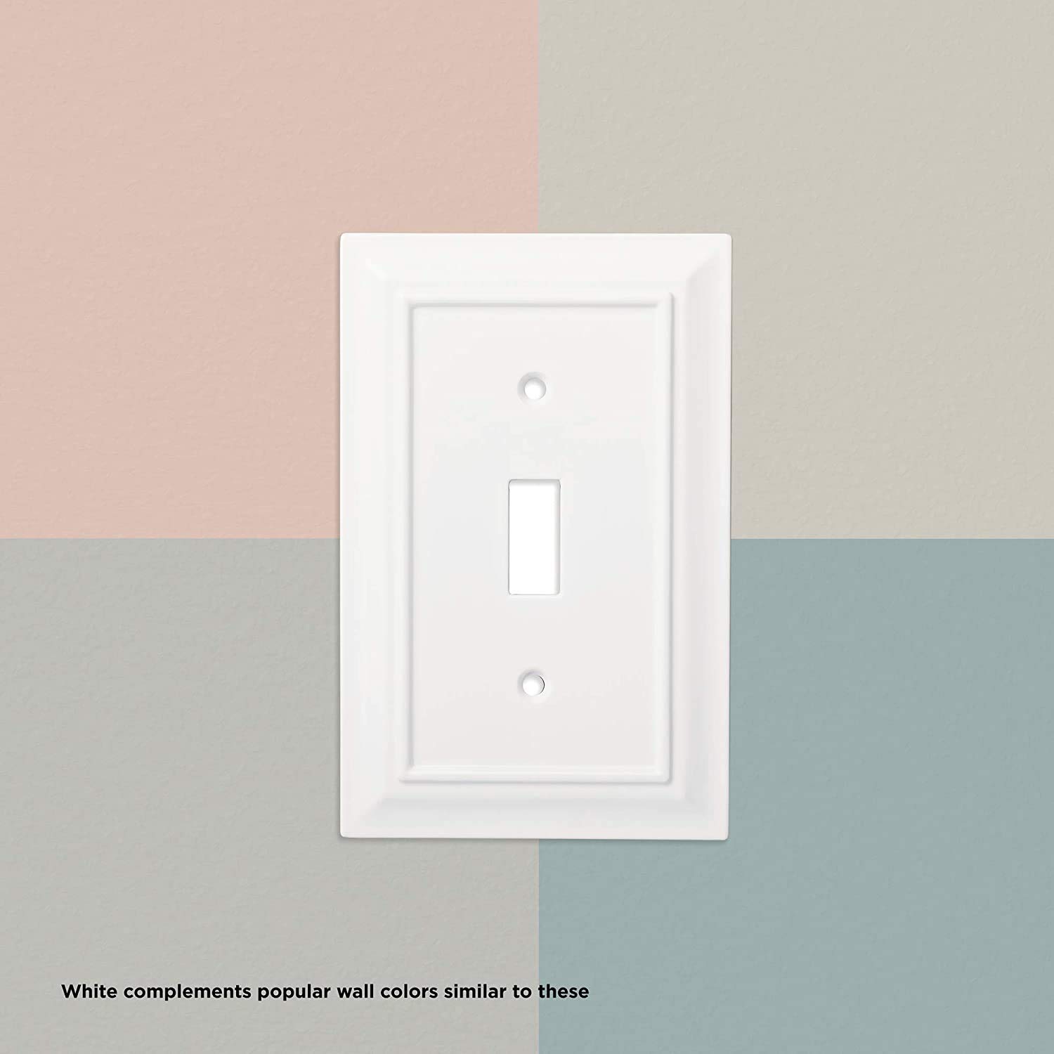 Franklin Brass Classic Architecture (1-Pack) Decorative Light Switch Cover Pure White 3-Gang Decorator/Rocker Wall Plate Triple Switch Plate Cover Electrical Outlet Covers W35250-PW-C