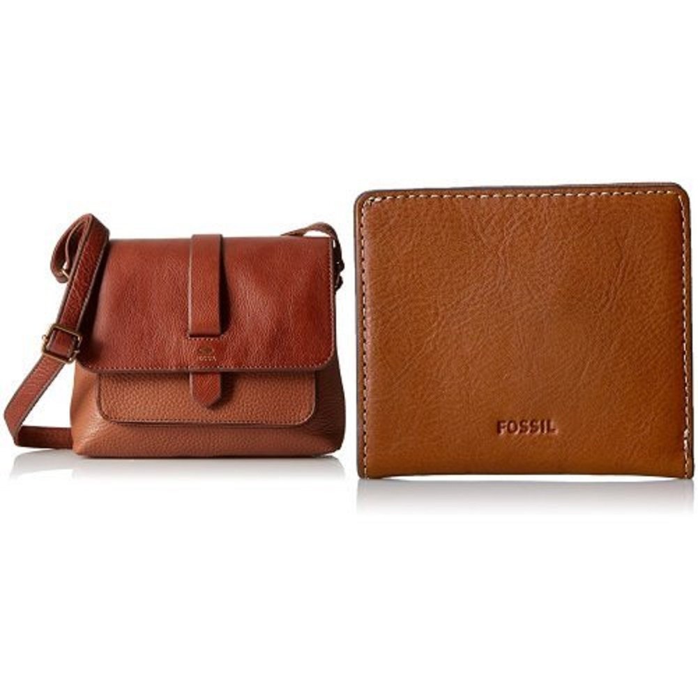 Fossil Kinley Small Crossbody with Emma Mini Rfid Wallet, Black