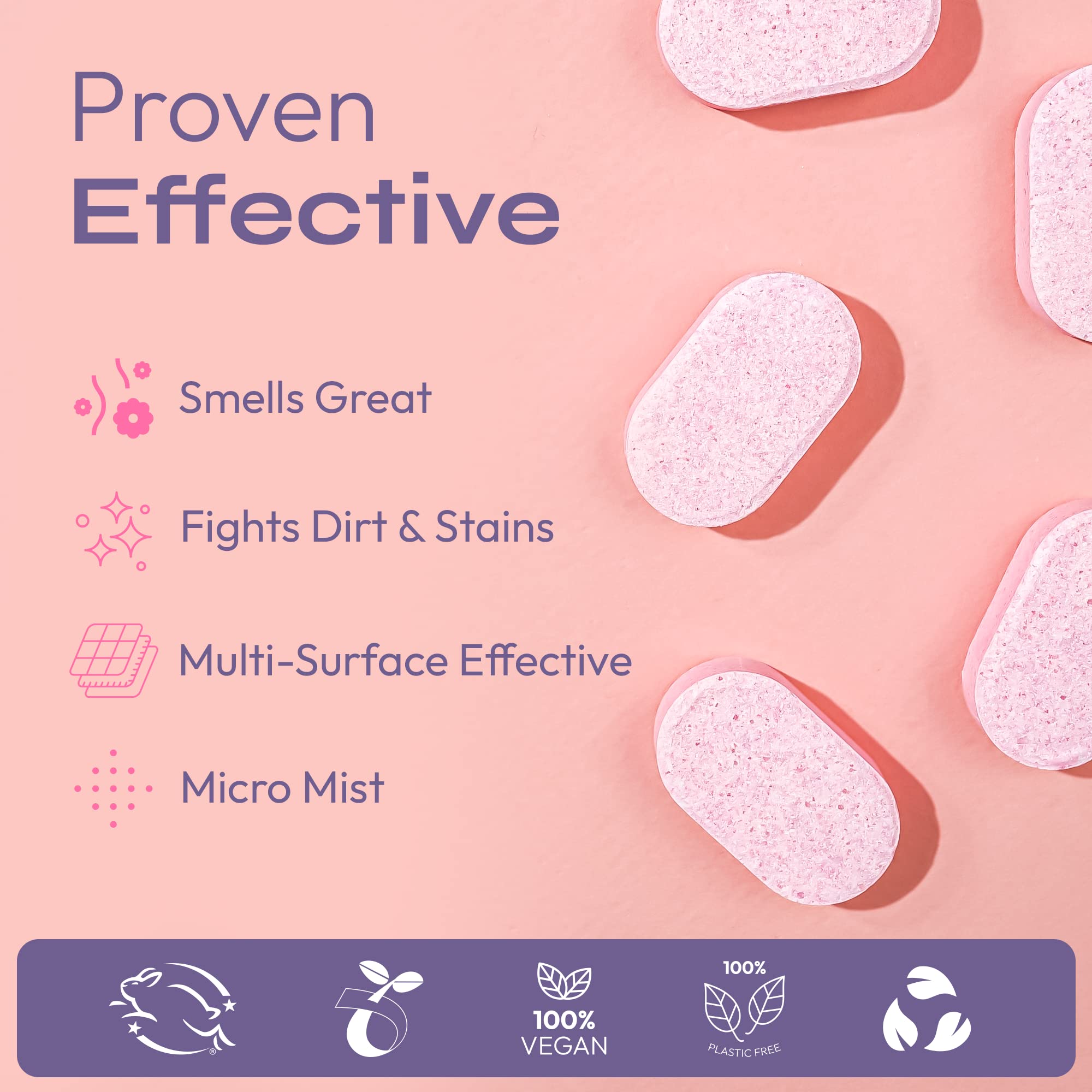FOMIN Bathroom Cleaner Refill Tablets (6 Pack) - Magnolia Grapefruit - All-In-One Tablet Cleaner For Bathroom Cleaning - Bathroom Cleaner Solution for Spray Bottle - Makes 102 fl oz (6 x 17 Fl oz)