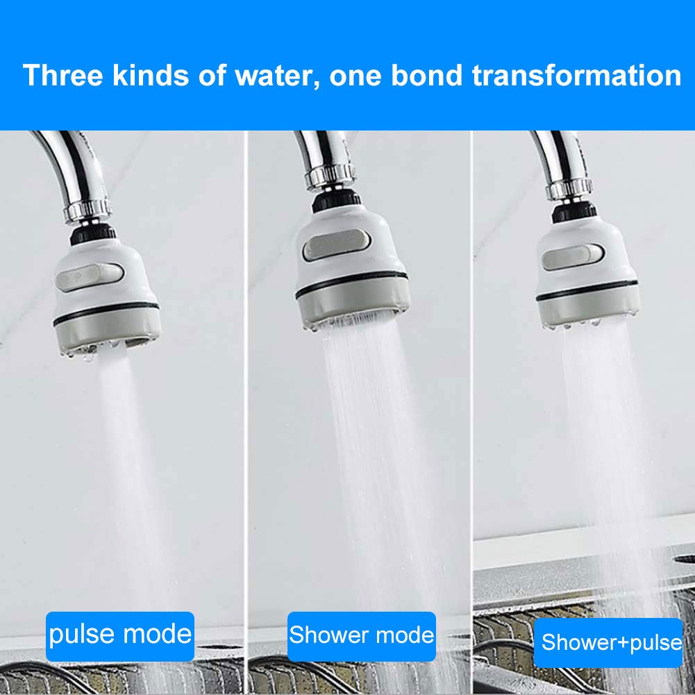 Flexible Faucet Sprayer Water Saving Faucet Shower Head Tap Valve Filter Nozzle, Shower Anti-Splash Regulator,Tap Adapter Filter Head for Kitchen Bathroom
