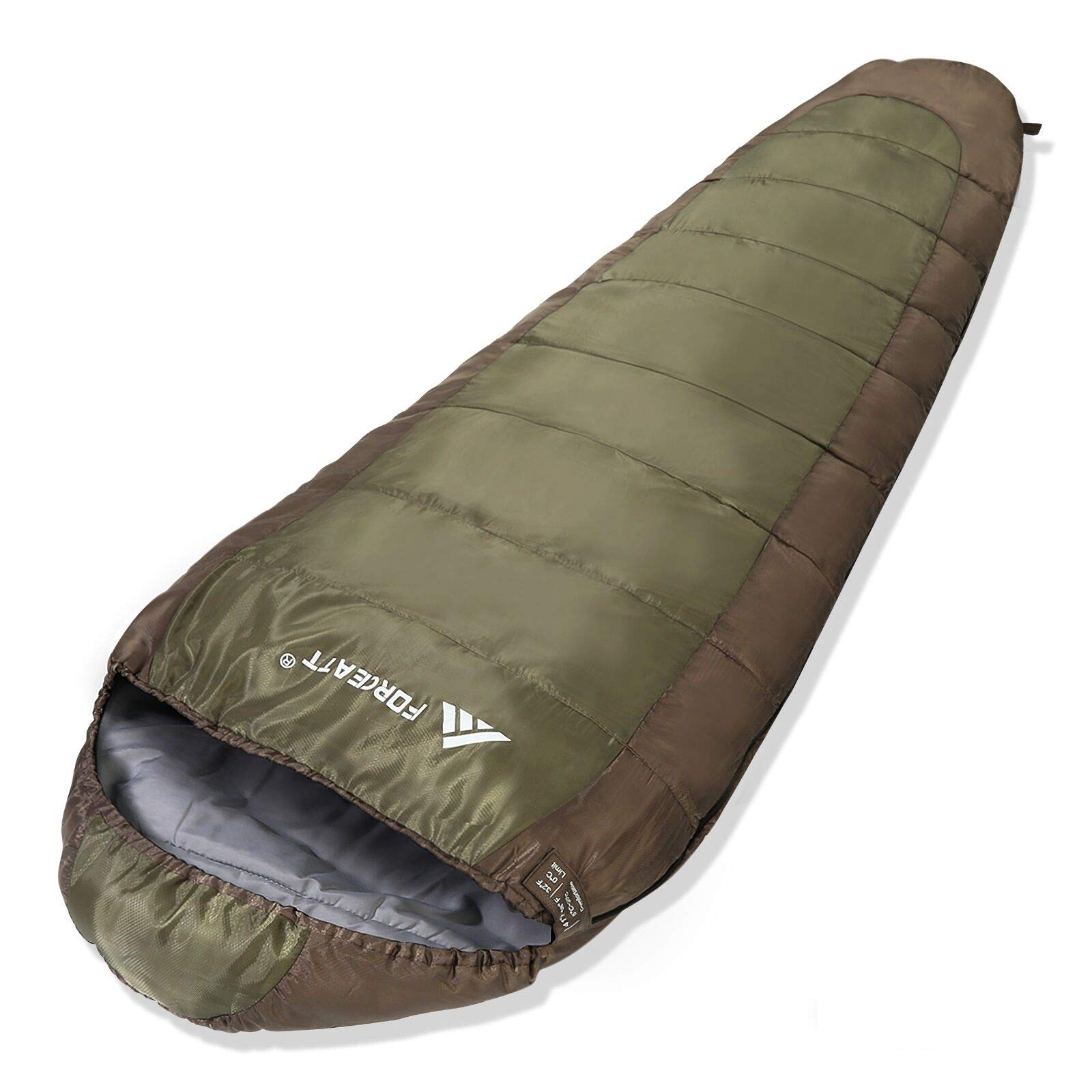 Forceatt Mummy Sleeping Bag for Adults,32-68 ℉ Suitable for 3-4 Seasons Ultra-Light Backpack Sleeping Bag,Lightweight Warm and Washable,for Outdoor Camping and Hiking Traveling