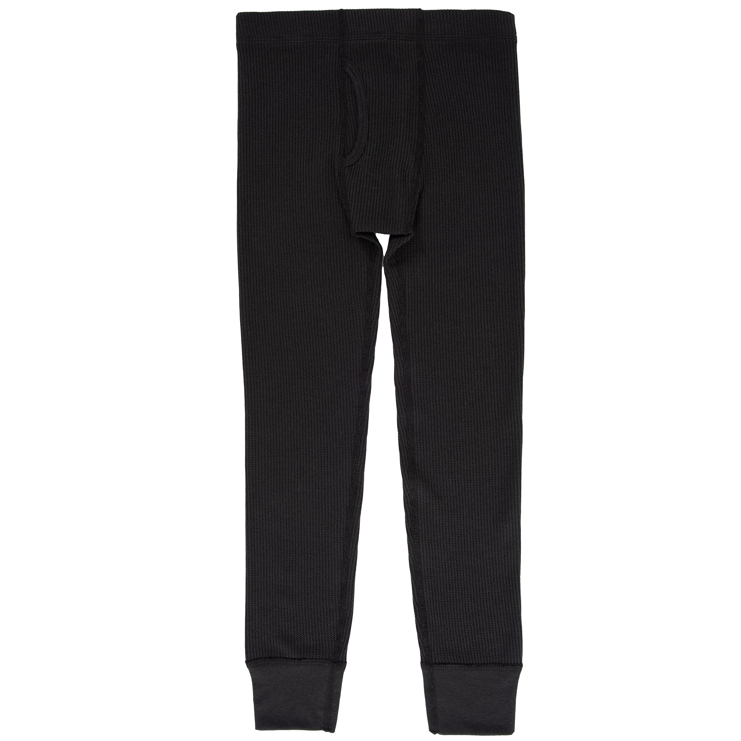 Fruit of the Loom boys Premium 2-pack Thermal Waffle Base Layer Bottom, Black/Heather Greystone, 10 12 US