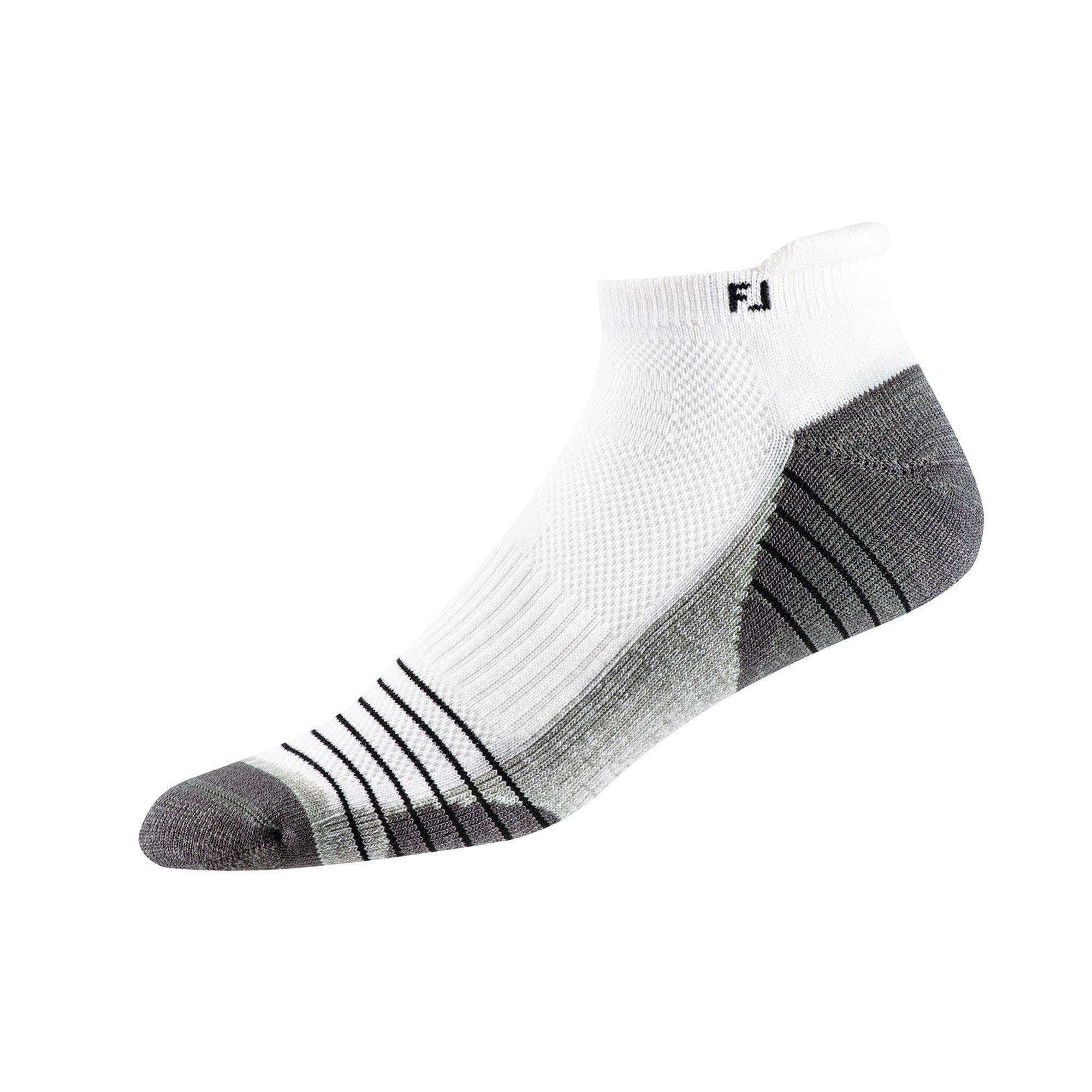 FootJoy Men's TechSof Tour Roll Tab Socks, White, Fits Shoe Size 7-12