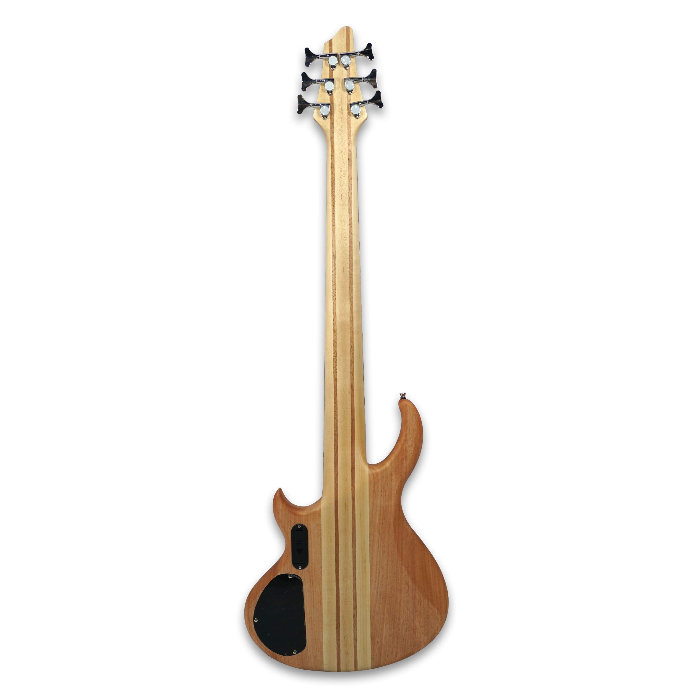 Fretless 6 String Electric Bass Guitar Millettia Laurentii+Okoume body