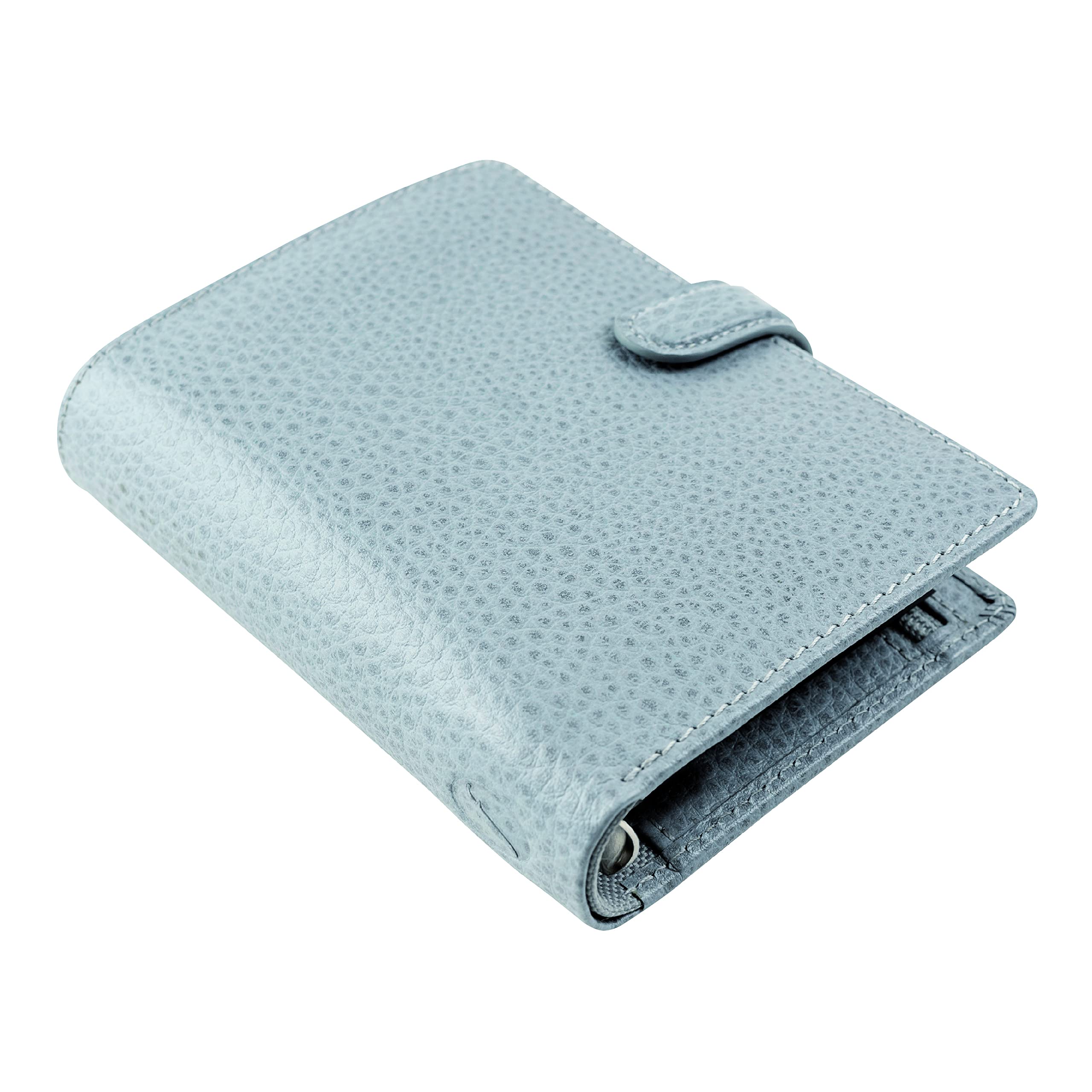 Filofax Finsbury Organizer, Mini Size, Slate Grey - Traditional Grained Leather, Six Rings, Week-to-View Calendar Diary, Multilingual, 2022 (C029508-22)
