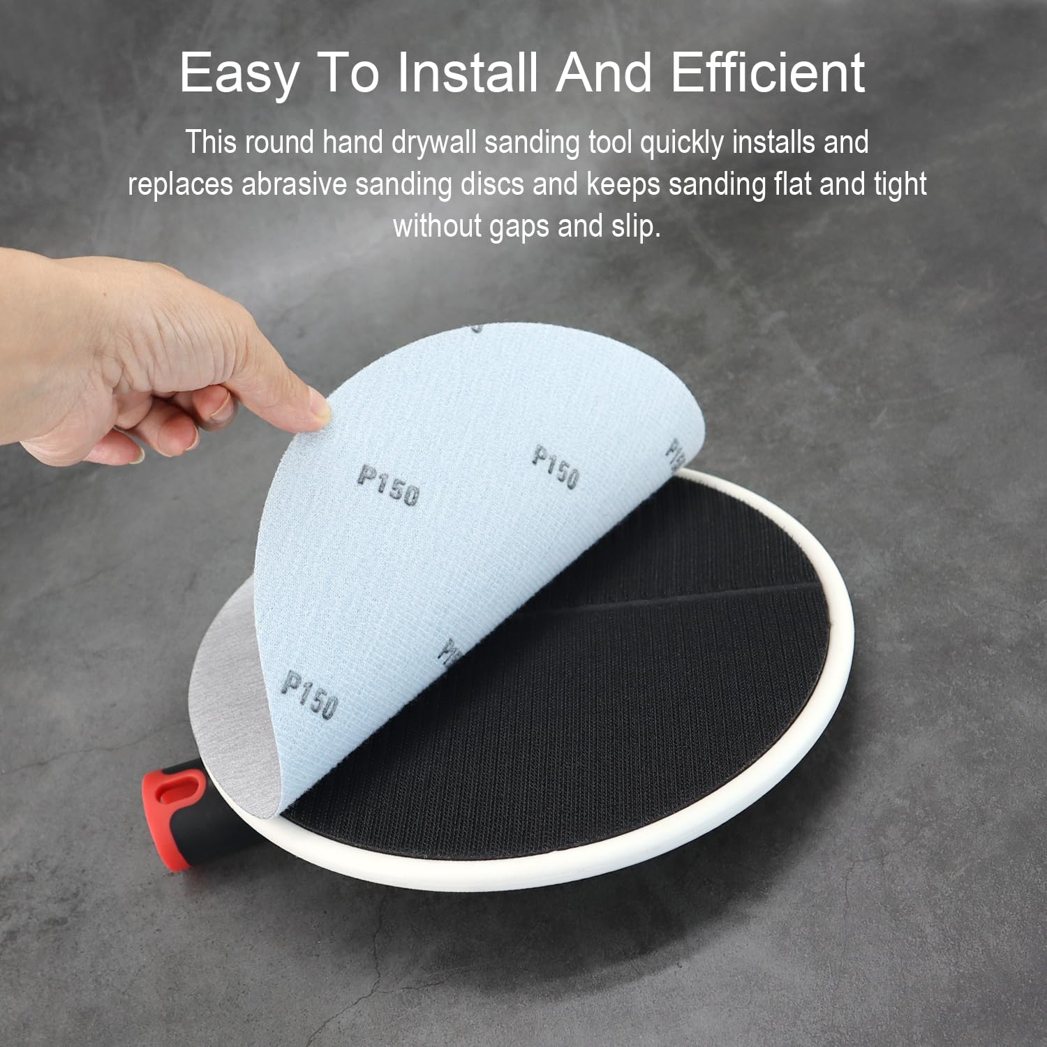 SCOTTCHEN Drywall Sander 9 Inch Radial Round Pole Sander for Dry Wall Include 3pcs Sanding Sheets 80,100,150 Grits