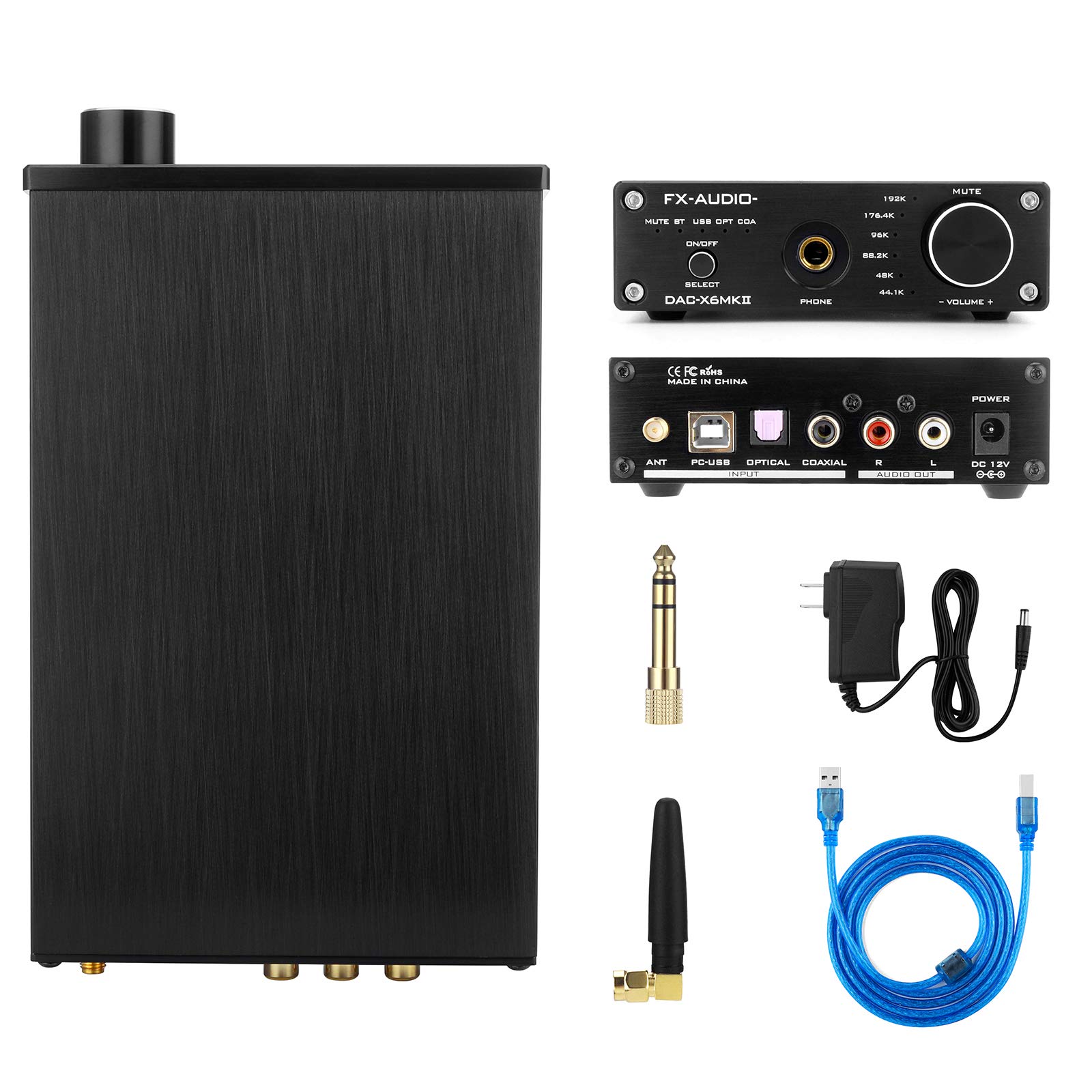 FX-Audio DAC-X6 MKII Bluetooth 5.0 Digital Audio Decoder DAC 24-bit/192kHz USB/Coaxial/Optical Headphone Amp Mini HiFi Pre-Amplifier Sliver