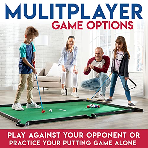 Franklin Sports Billiards Mini Putt Golf - Mini Golf + Pool Combo Game - Fun Indoor + Outdoor Family Game for Kids + Adults - Solo + Multiplayer Game