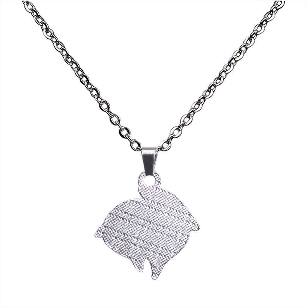 FM FM42 Temperature Sensing Color Changing Dolphin Pendant Necklace with 19.29" Stainless Steel Rolo Chain ZN1306