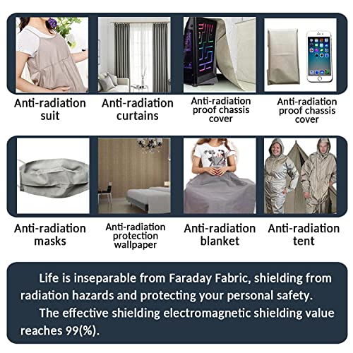 FUDALI Faraday Fabric-EMI RFID Shielding-Block WiFi/RF Anti-Radiation Military Grade for Radiowave Microwave and Radiation Protection Nickel Copper, Blocking Material (3 Yards 43'x108'inch), Brown