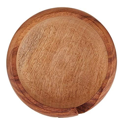 Wooden Yarn Bowl Knitting Bowl Large Crochet Yarn Holder Handmade Crocheting Accessories and Supplies Organizer 7 x 3" (Two Tone)