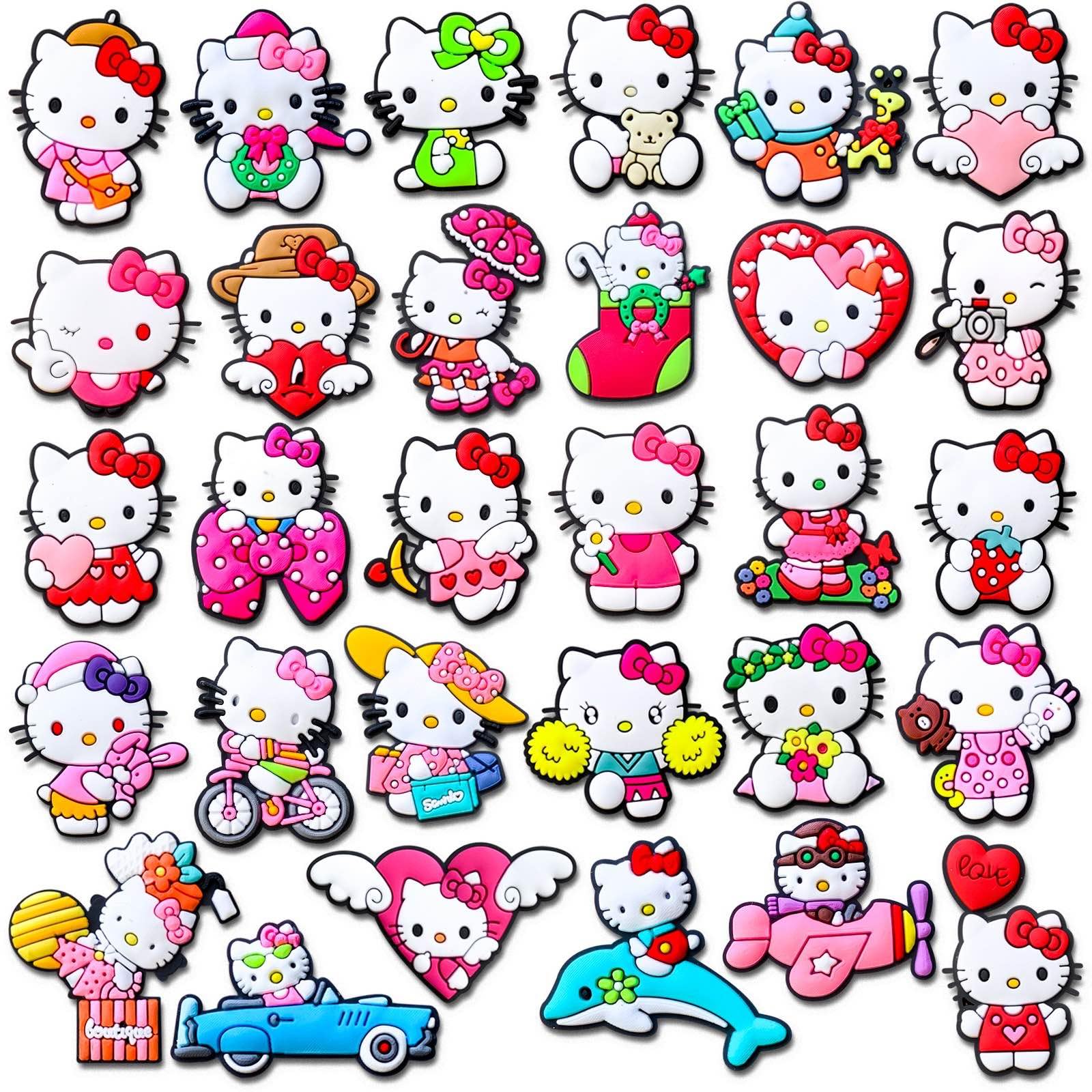 Fohiahfce 30PCS Shoe Charms Fits for Clog Sandals Shoes Decoration, Cartoon Accessories Charms for Gifts