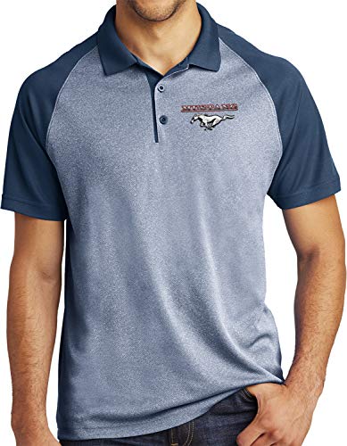 Ford Mustang Pocket Print Raglan Polo, Navy 3XL