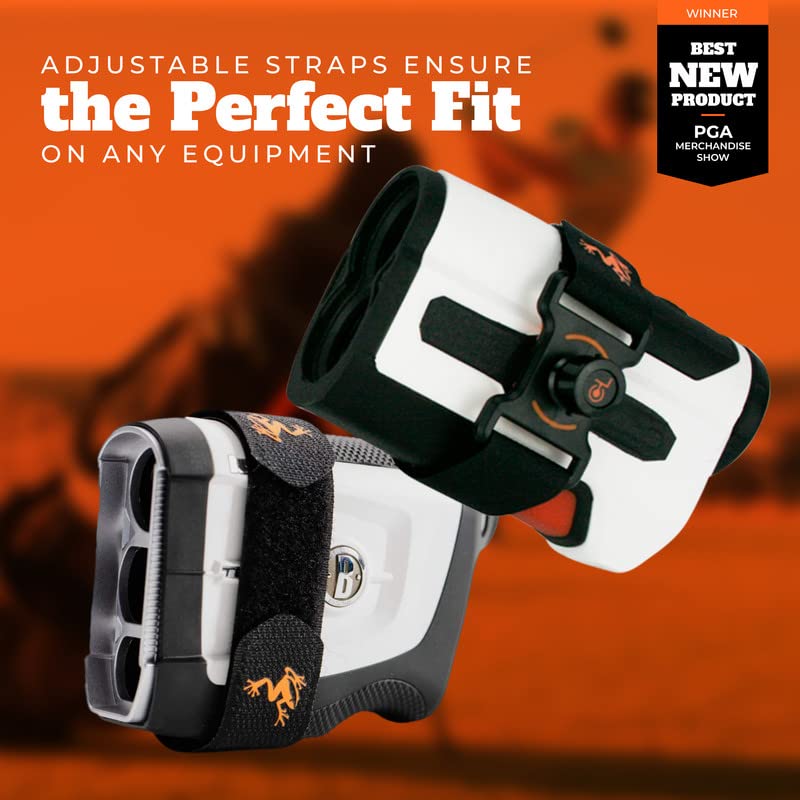 Frogger Golf Magnetic Rangefinder Holder for Golf Carts and Push Carts β Latch It Technology, Non Slip Straps, Adjustable Range Finder Mount Strap with Strong Magnets β Golf Course & Cart Accessories