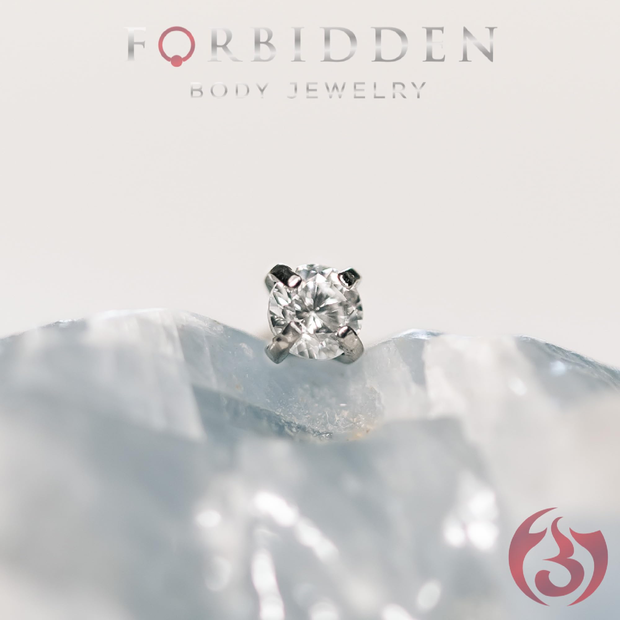 Forbidden Body Jewelry 18g Grade 23 Titanium 2mm Press Fit CZ L Shaped Nose Stud (2pcs)