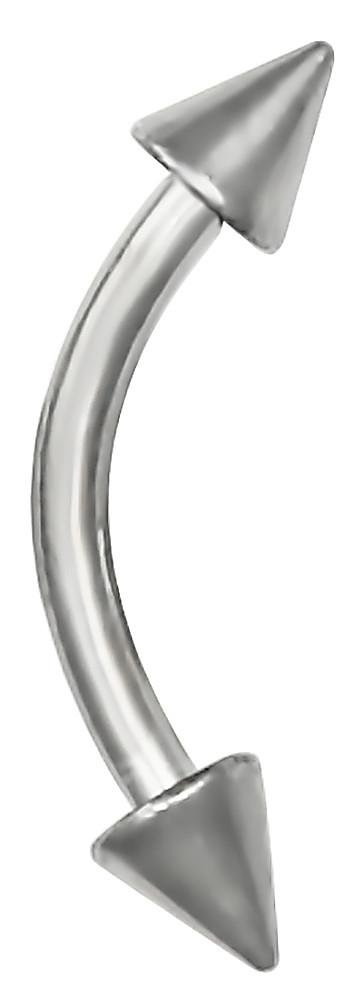 Forbidden Body Jewelry 16g Titanium Daith Earring, Eyebrow Ring and Rook Piercing, 8mm Double Spike Barbell