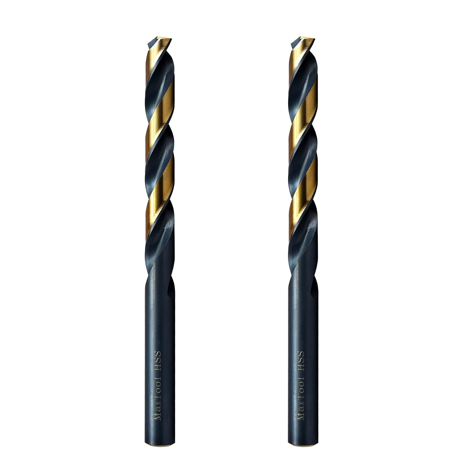 MAXTOOL No.9 2pcs Identical Jobber Length Drills Dia 0.196" HSS M2 Twist Drill Bits Wire Gauge Gage Numbered Straight Shank Drills; JBN02H10R09P2