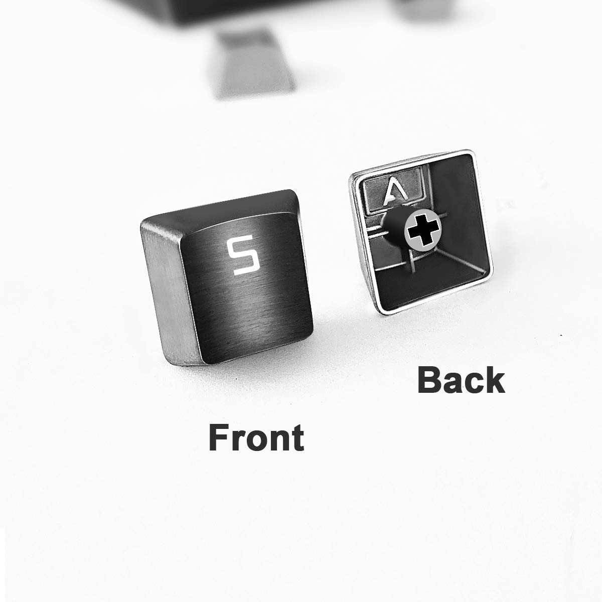 Fitlink Stainless Steel Metal Keycaps with Key Puller for Mechanical Keyboard Cherry Mx Switch(Direction Keys,Silver)