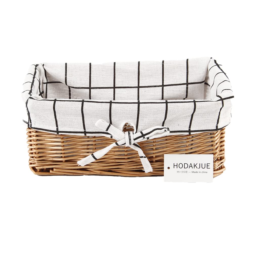 Wicker Storage Basket, Rectangular Storage Basket,Natural and Decorative, Arts and Crafts. (Natural)