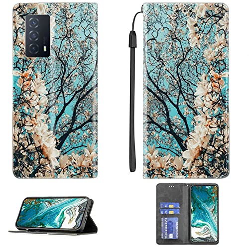 Flip Stand Case Compatible for Vivo Iqoo Z5 Phone Case Cover PU Leather Kickstand Magnetic Wallet Case CPT56