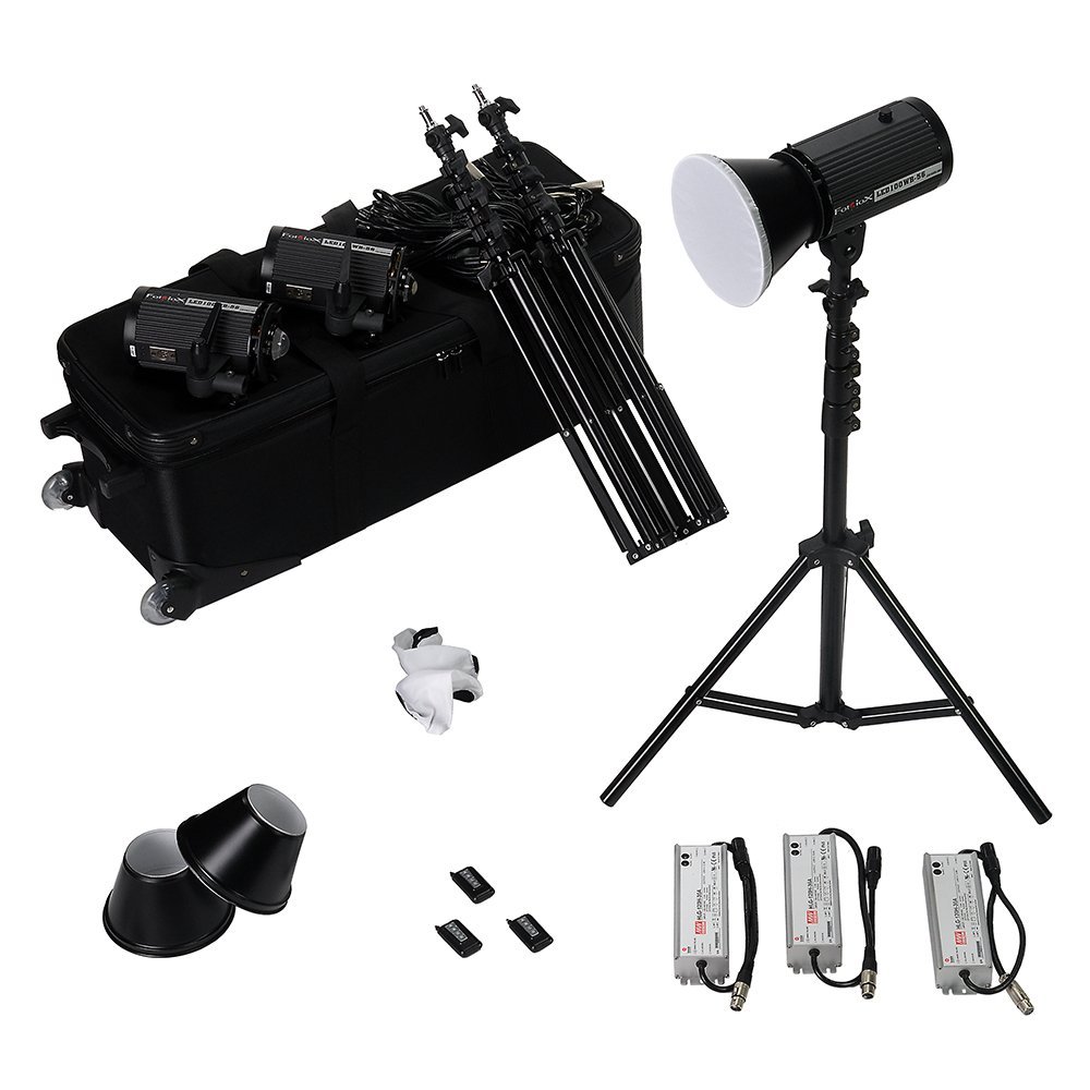 Fotodiox Pro LED-100WB-56 Studio LED Kit with 20x20 Softboxes - Set of 3X High-Intensity Daylight LED 5600k Studio Lights for Still and Video with Lightstands and Rolling Case - CRI > 92