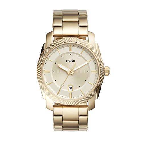 Fossil Men's Machine 3H Quartz Stainless Three-Hand Watch, Color: Gold, Gold (Model: FS5264)