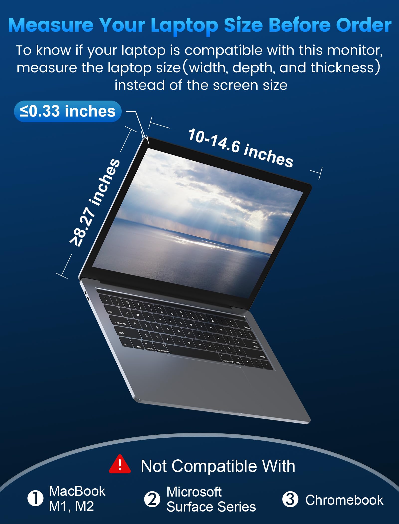 FOPO 12" Triple Laptop Screen Extender Triple Portable Monitor for 13.3"-14" Laptop, FHD 1080P IPS Dual Display, with USB-C/HDMI Port, for Windows/MacOS/Switch-S12