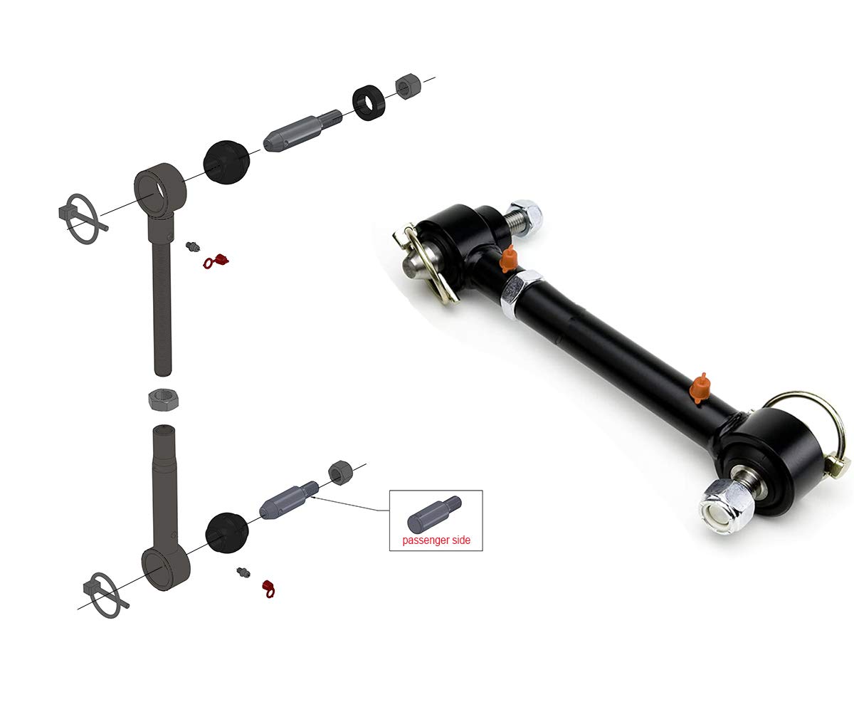 Front Swaybar Quicker Disconnect System for Wrangler JK JKU 2007-2018 Replace 2034 with 2.5" - 6" Lifts Adjustable (Black)