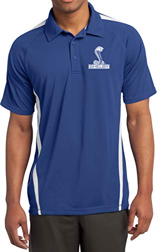 Ford Shelby Cobra Pocket Print Colorblock Polo, Royal White 3XL