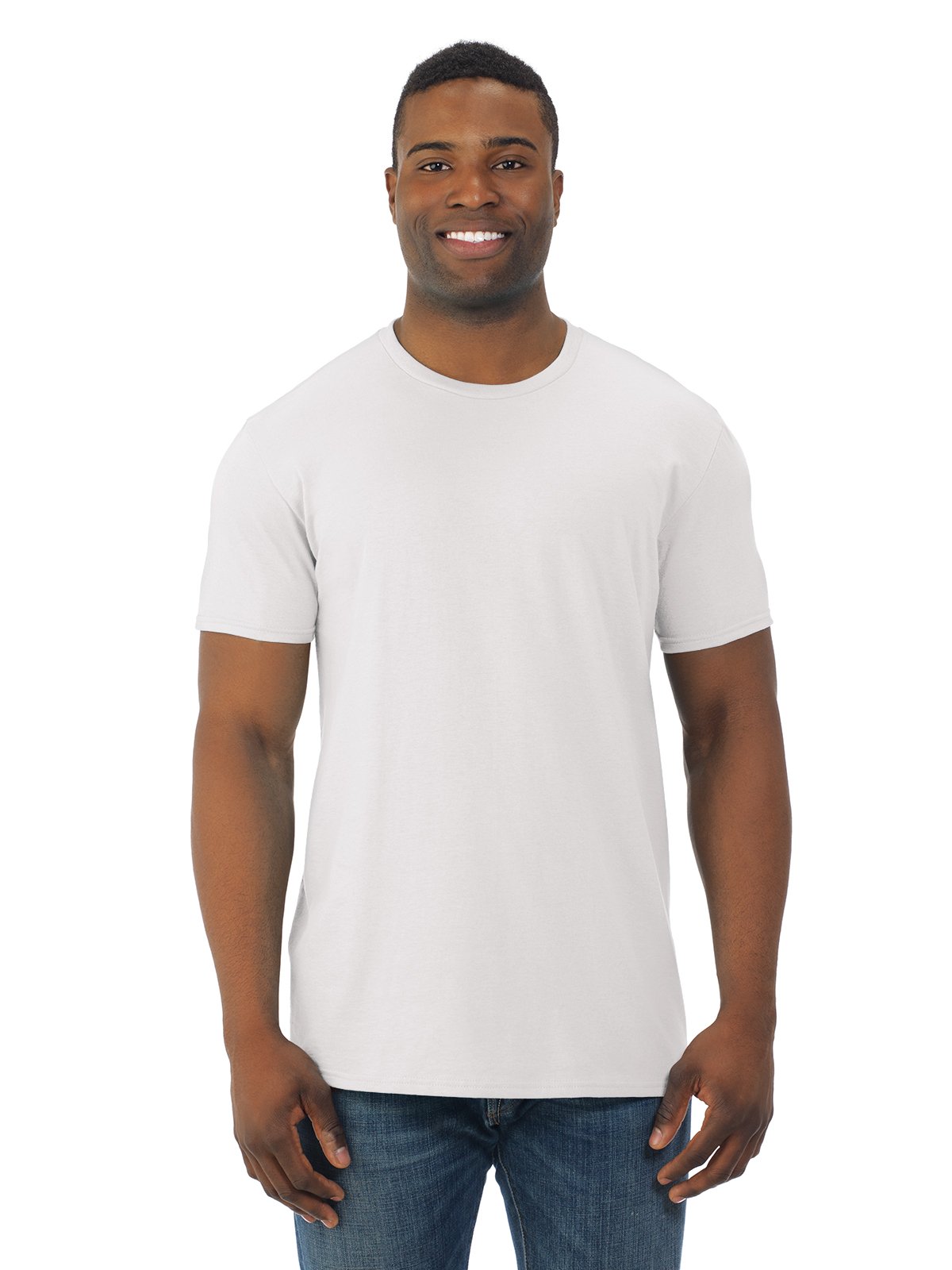 Fruit of the Loom Adult 4.7 oz. Sofspun® Jersey Crew T-Shirt L WHITE