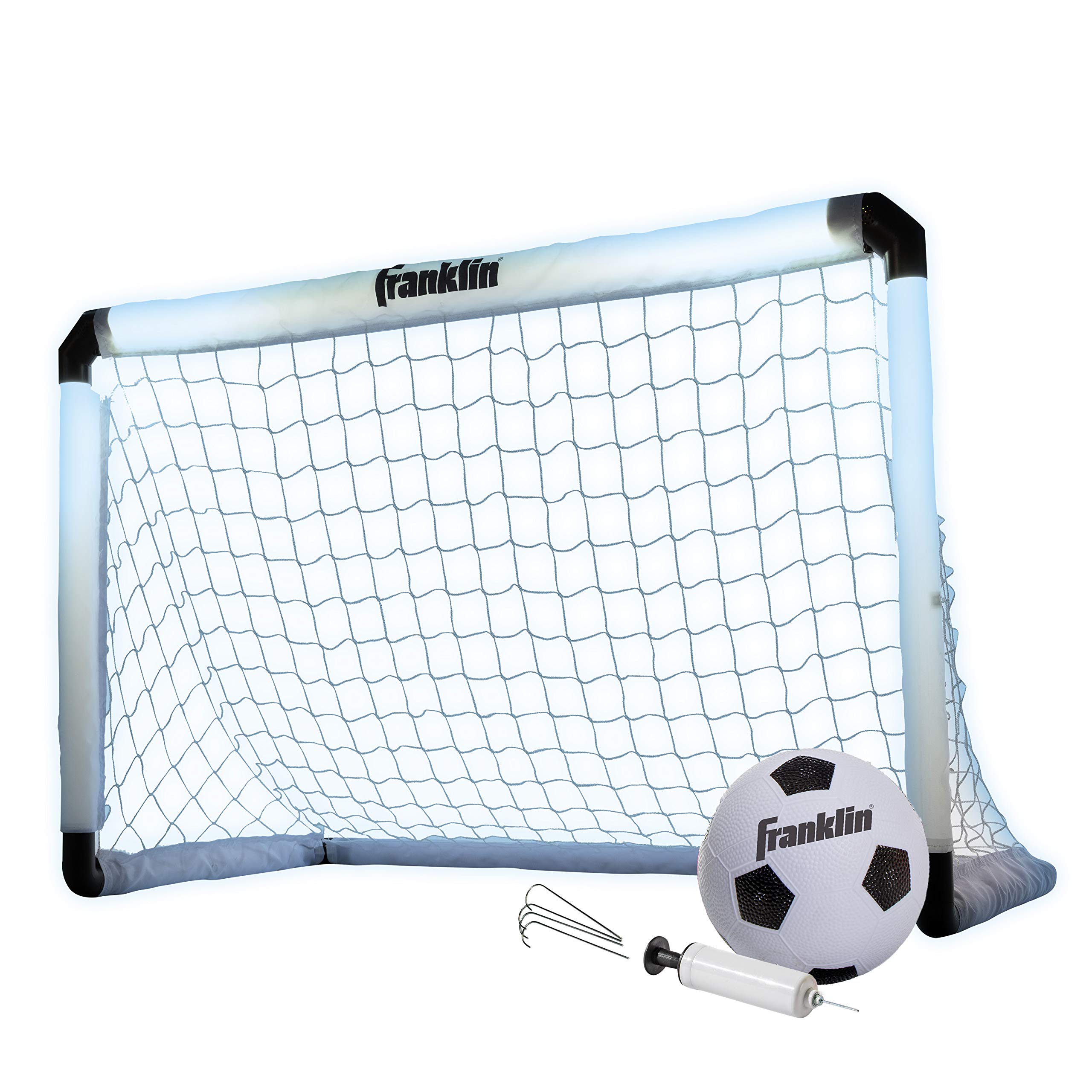 Franklin Sports Soccer Goal and Ball - Glow In The Dark/Light Up - 39.5 x 25.5 Goal