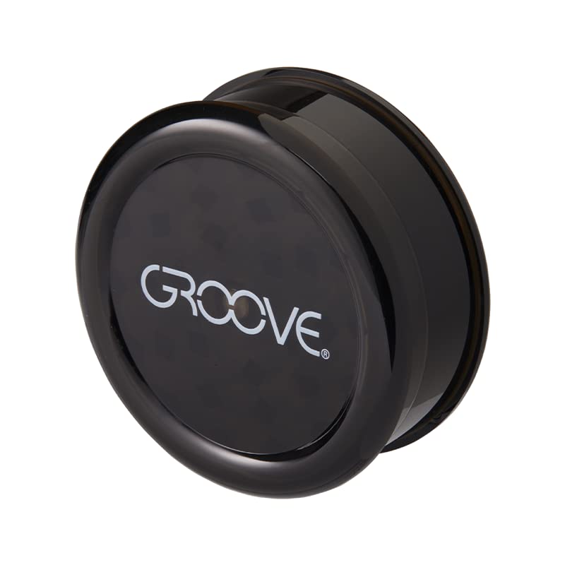 GROOVE Premium Herb Grinder - 2-Piece Acrylic Herb Grinder with Integrated Storage Compartment and Magnetic Closure – Ultra-Sharp Teeth for Smooth Grinding – BPA-Free (Black)