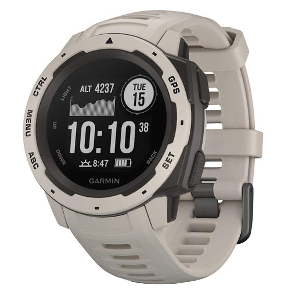 Garmin Instinct Rugged Outdoor Watch with GPS and Heart Rate Monitoring Tundra (010-02064-01) with Deco Essentials 2-Pack Screen Protector Instinct