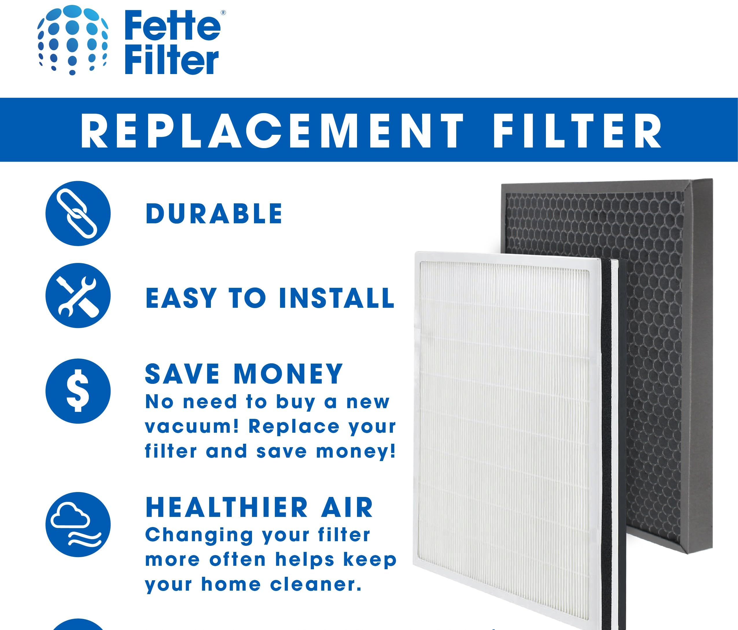 Fette Filter - FLT9200 True Hepa H13 Air Purifier Filter H and Carbon Combo Pack Compatible with FLT9200 for AC9200 AC9200WCA Air Purifier 1 True HEPA & 1 Carbon Filter Included.