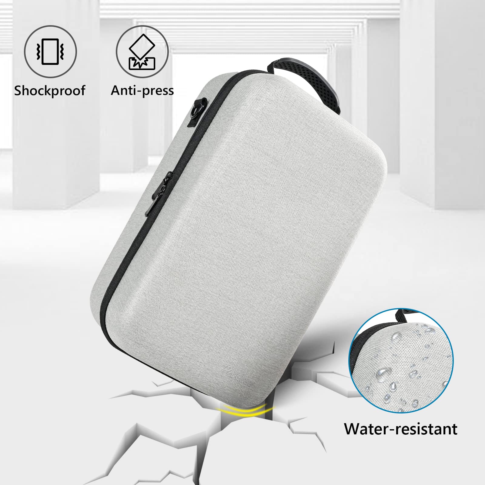 ProCase Travel Carrying Case for DJI Avata Pro-View Combo/Fly Smart Combo FPV, Portable Hard Carry Cover Organizer Bag for DJI Avata Drone, Fly More Accessories -Grey