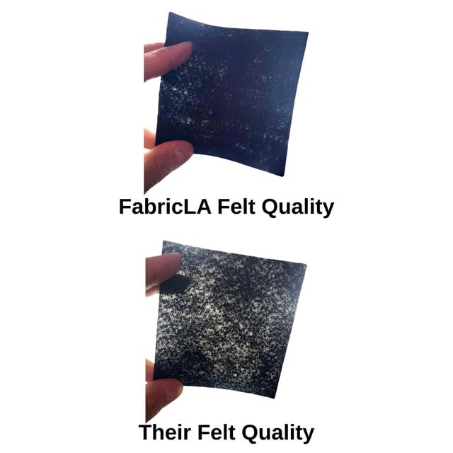 Felt Fabric | 72" inches Wide & 1.6mm Thick Black Fabric | Non-Stiff, Soft Fabric Material | Felt Fabric by The Yard | Soft Felt Roll for Crafts, Sewing and Padding | Half Yard Fabric Black