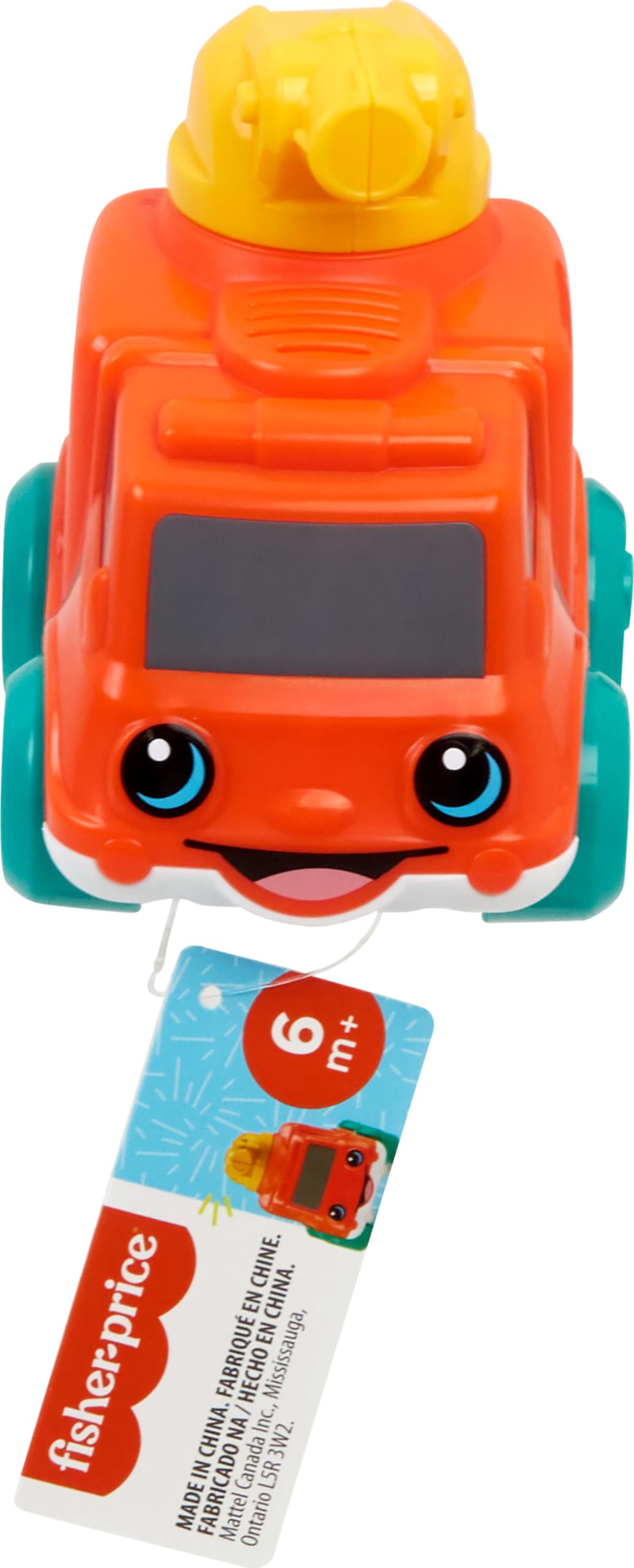 Fisher-Price Baby Toy Chime & Ride Fire Truck Push-Along Vehicle with Fine Motor Activities for Infants Ages 6+ Months
