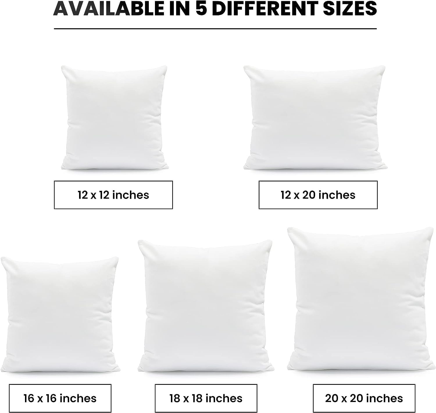 Foamily Throw Pillows Insert - Single Pillow 26" x 26" Inches for Bed and Couch - 100% Machine Washable Cotton Pillow - Indoor Decorative Throw Pillows for Couch & Bed