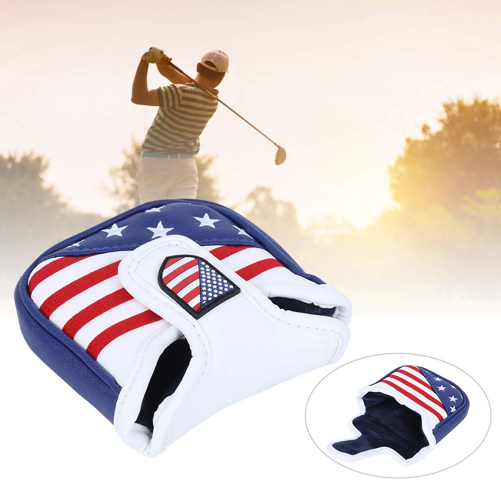 Golf Putter Cover, Waterproof Mallet Putter Cover Square with Embroidery Pattern for Golf Putter(Small square/13 * 11 * 3cm)