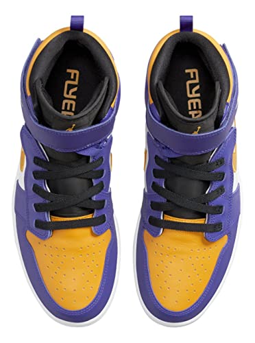 Nike Men's Air Jordan 1 Hi Flyease Sneakers, Dark Concord/Taxi-White-Black, 11