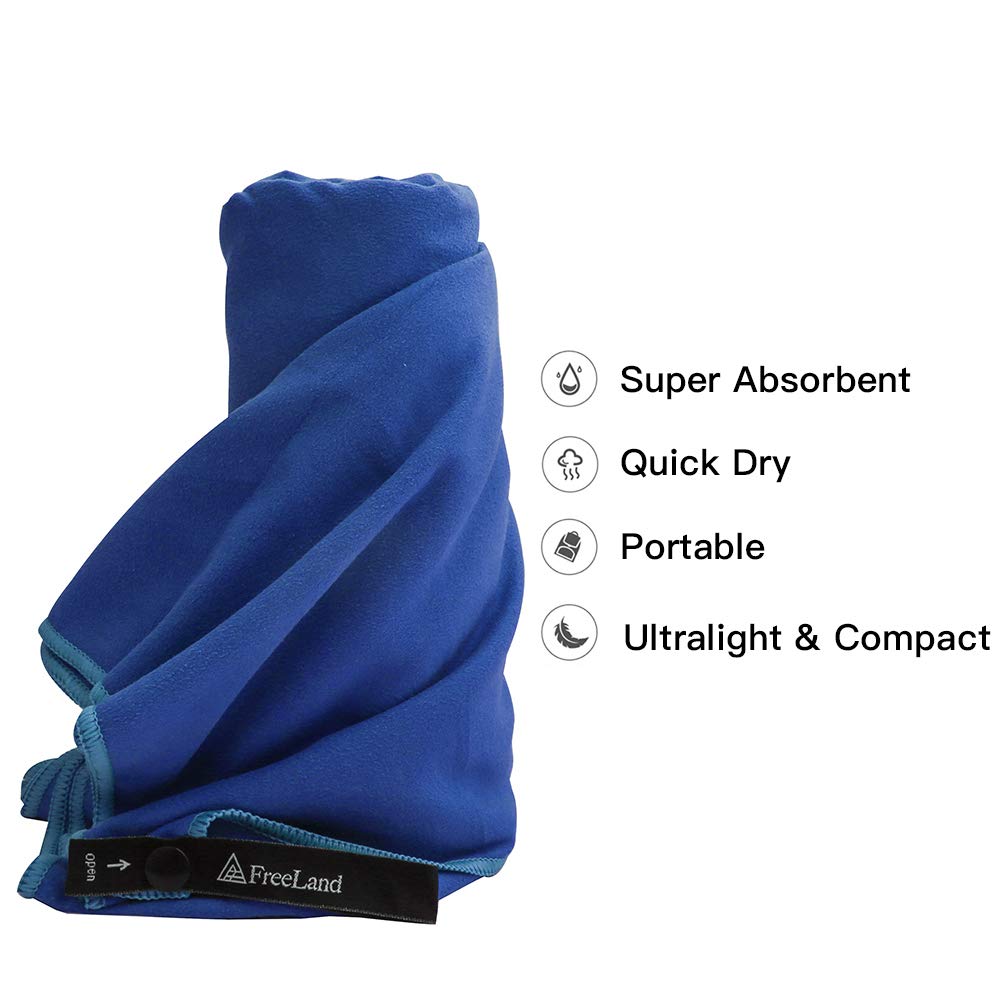 FreeLand Microfiber Camping Towels Quick Dry Super Absorbent for Backpacking Beach Swimming Hiking Travel